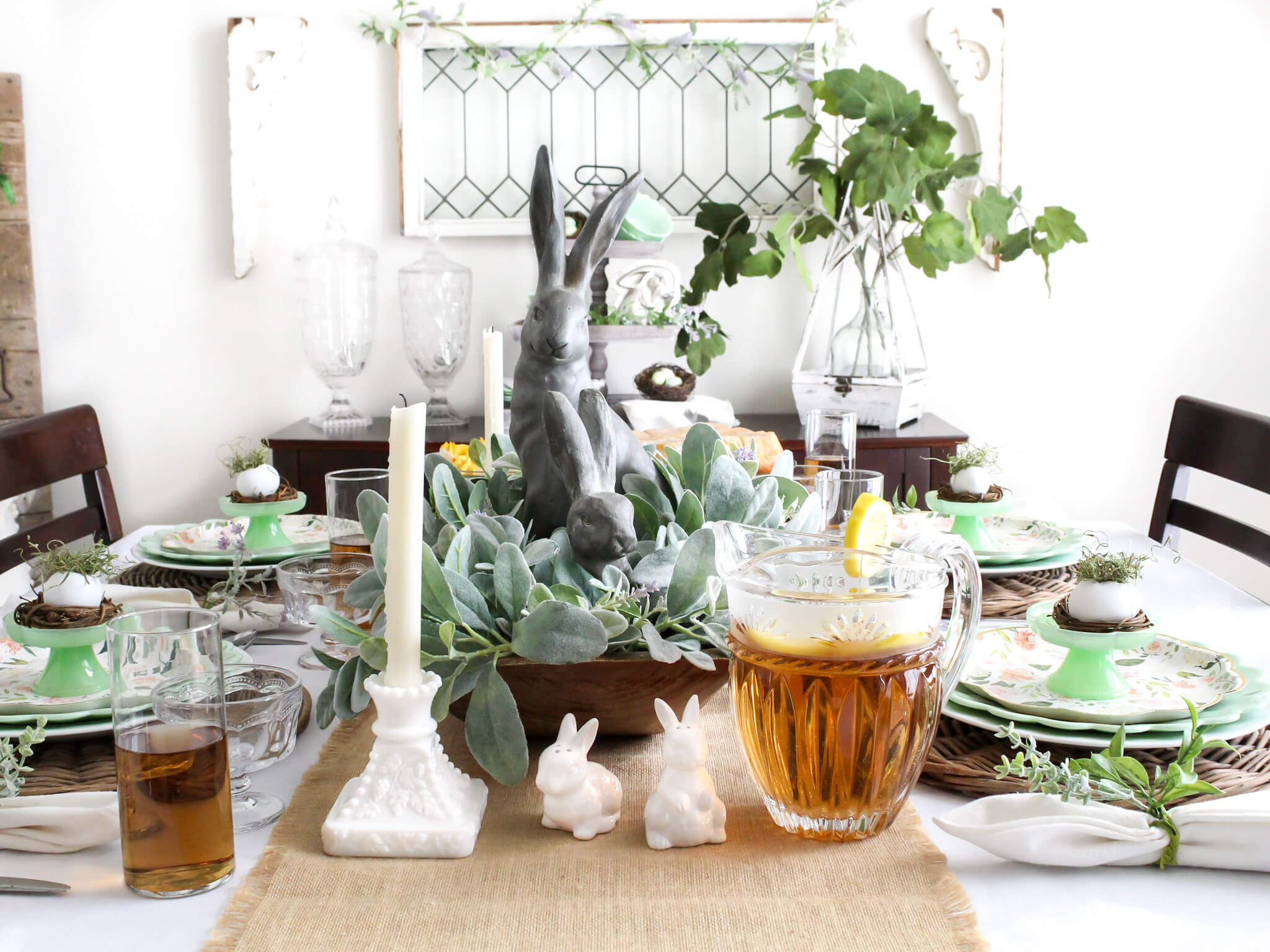 Hop into Easter: How to Style a Charming Tablescape with Jadeite and ...