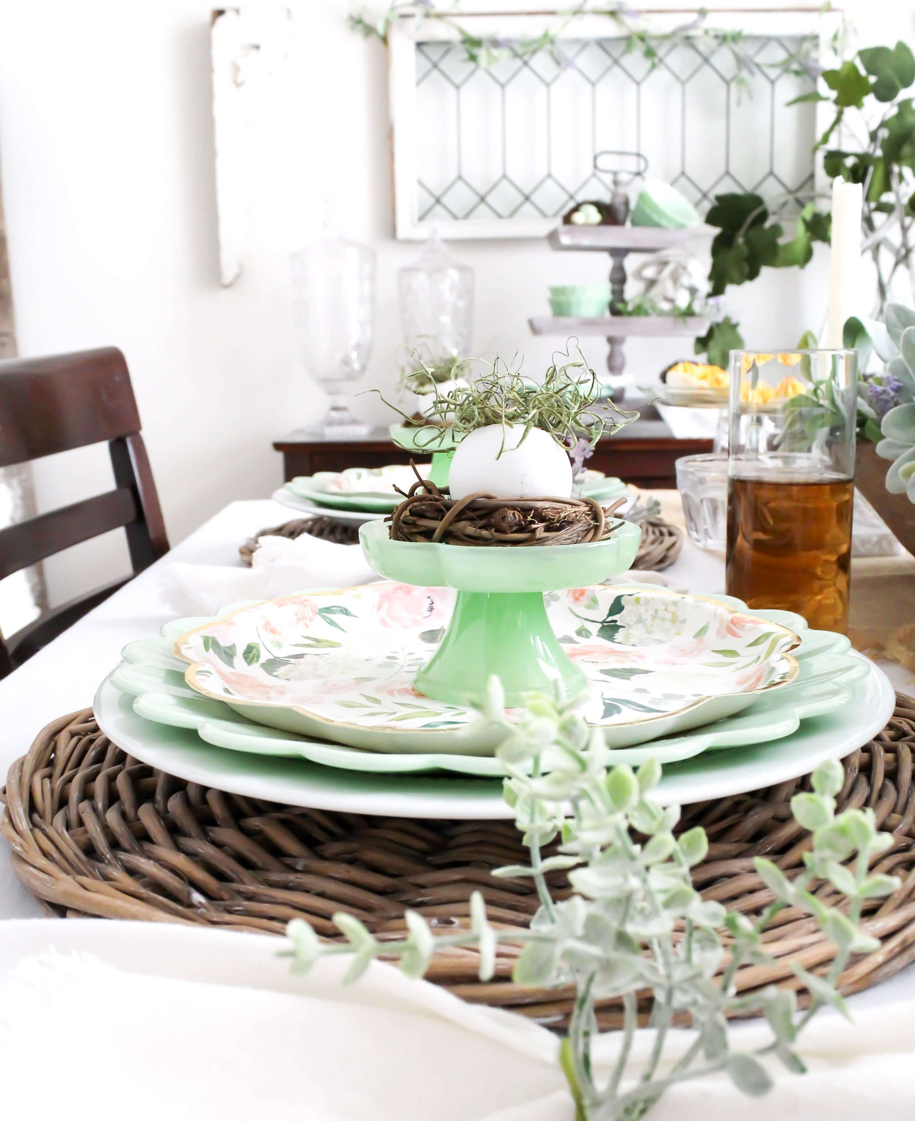 Hop into Easter: How to Style a Charming Tablescape with Jadeite and ...
