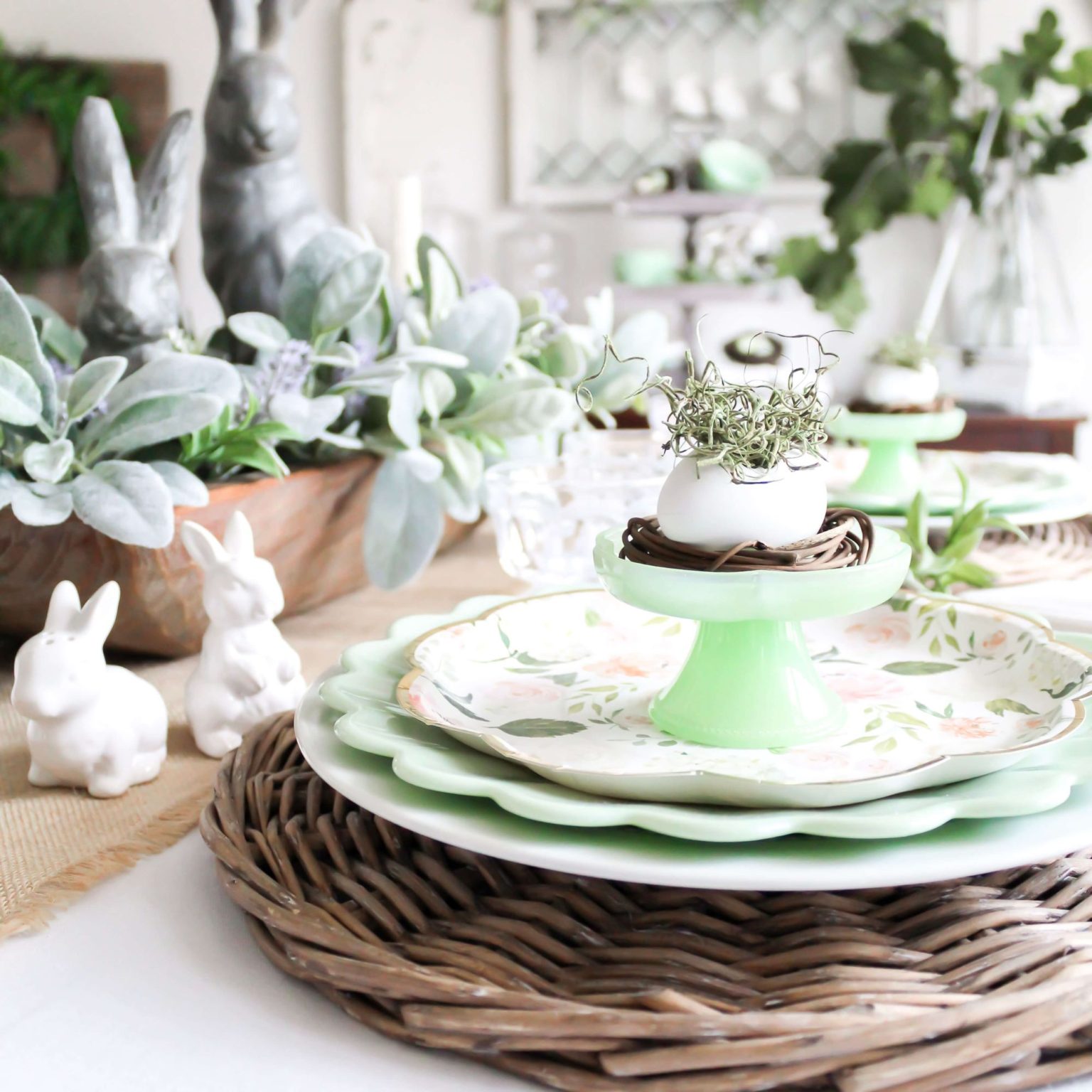 Hop into Easter: How to Style a Charming Tablescape with Jadeite and ...
