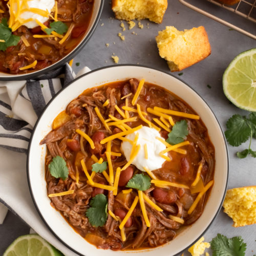 Easy Slow Cooker Shredded Beef Chili - Midwest Life and Style Blog