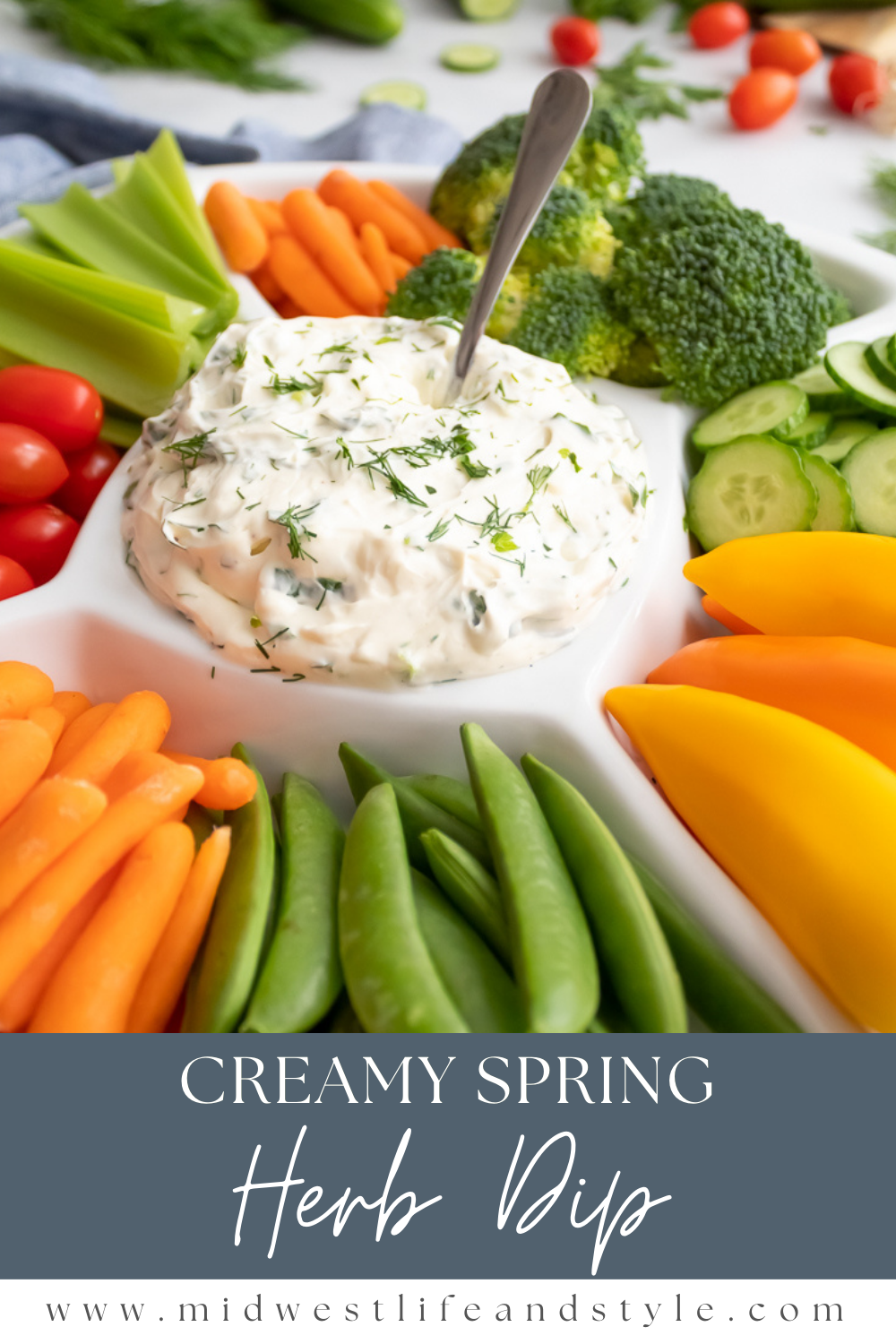 The Best Easy and Flavorful Herb Veggie Dip - Midwest Life and Style Blog