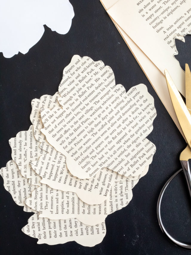 How to Make a Fall Book Page Leaf Garland - Midwest Life and Style Blog