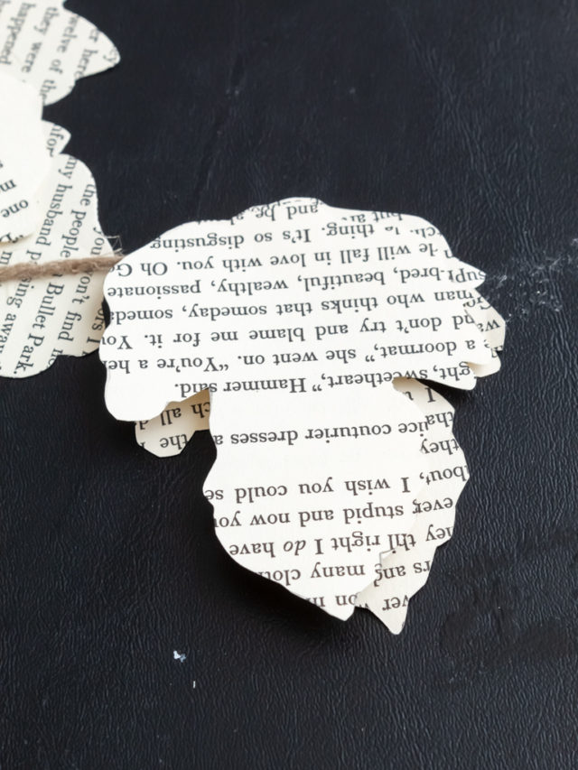 How to Make a Fall Book Page Leaf Garland - Midwest Life and Style Blog