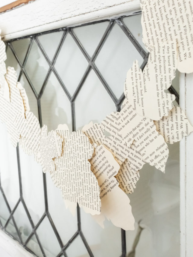 How to Make a Fall Book Page Leaf Garland - Midwest Life and Style Blog