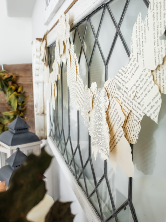 How to Make a Fall Book Page Leaf Garland - Midwest Life and Style Blog