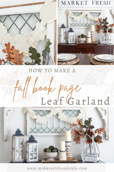 How to Make a Fall Book Page Leaf Garland - Midwest Life and Style Blog