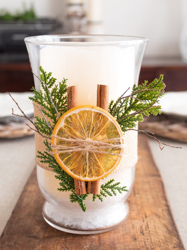Simple and Rustic Christmas Centerpiece Made with Dried Oranges ...