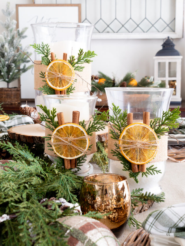 Simple and Rustic Christmas Centerpiece Made with Dried Oranges ...