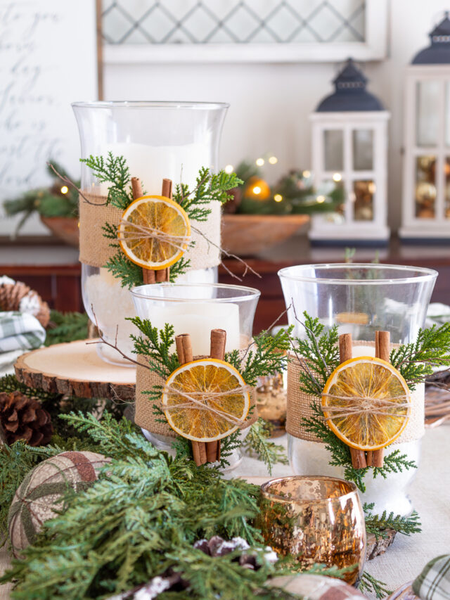 Simple and Rustic Christmas Centerpiece Made with Dried Oranges ...