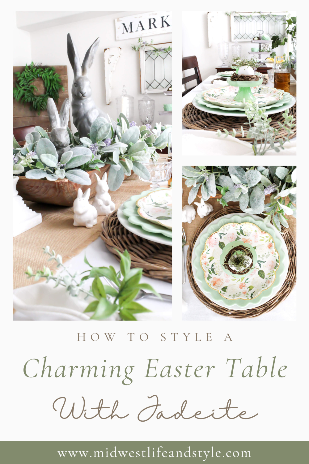 Hop into Easter: How to Style a Charming Tablescape with Jadeite and ...