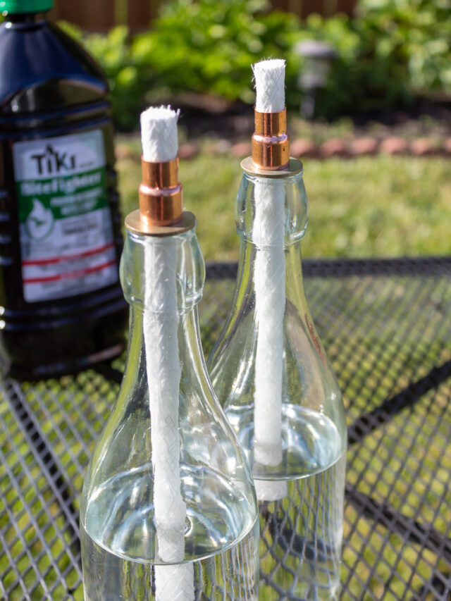 Tiki Torch Citronella Table Torches (4-Pack) - 20.5oz Metal Oil Burners ...